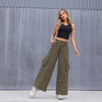 China V Collar Cargo Pants And Crop Top Set 65% Polyester 35% Cotton for sale