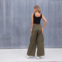 China V Collar Cargo Pants And Crop Top Set 65% Polyester 35% Cotton for sale