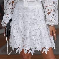 China OEM Service Two Piece Lace Dresses Eyelet Shirt A Line Skirt for sale