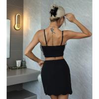 China Effortlessly Flirty: Ruffled Backless Tube Top and Mini Skirt ruffled backless tube top paired with a flirty mini skirt for sale