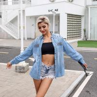 China Understated Leather Women'S Bluegrass Studded Denim Western Jacket Remy Denim Shirt for sale