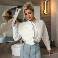 China Ladies Lace Tops Elastic Sheer Free Comfort Style True To Size Blouse for sale