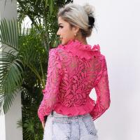 China Feminine Charm Lace Blouse With Slim Fit For Special Occasions Lace Blouses for sale