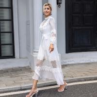 China Embroidered Long Sleeve Lace Maxi Dress Plain Pattern For Wedding for sale