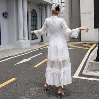 China Embroidered Long Sleeve Lace Maxi Dress Plain Pattern For Wedding for sale