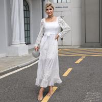 China Embroidered Long Sleeve Lace Maxi Dress Plain Pattern For Wedding for sale