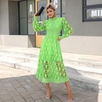 China Crochet Cardigan Tie Front Kimono Cover Up Long Sleeve Sheer Boho Gypsy Circle Crochet Lace Trim Maxi Green Midi Dress for sale