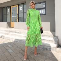 China Crochet Cardigan Tie Front Kimono Cover Up Long Sleeve Sheer Boho Gypsy Circle Crochet Lace Trim Maxi Green Midi Dress for sale