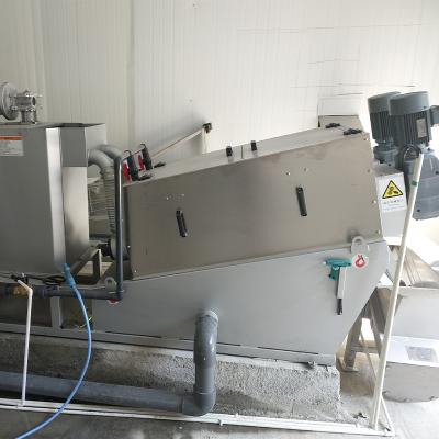 China Stainless Steel 304 Sludge Dewatering Machine DNT-1500 with 1500mm Belt for Municipal Wastewater Treatment for sale