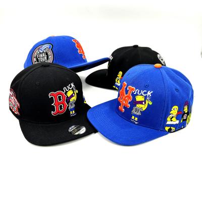 China Customized 6 Panel Unisex Embroidered Snapback Caps Acrylic Flat Bill Hip Hop Adjustable for sale
