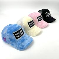 China Embroidered Mesh Fluffy Velvet 5 Panel Trucker Hat Custom Snapback Cap for sale