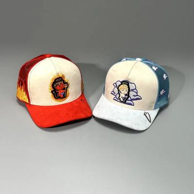 China Mesh Suede 5 Panel Trucker Cap Gorras Embroidery Patch Baseball Cap Snapback for sale