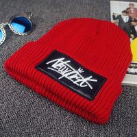 China Unisex Acrylic Knitted Cuffed Winter Beanie Hats Plain Blank Dyed Solid Color for sale