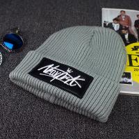 China Unisex Acrylic Knitted Cuffed Winter Beanie Hats Plain Blank Dyed Solid Color for sale