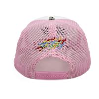 China Two Tone Foam Mesh Trucker Caps Fashion Rhinestones Custom Metal Button Snapback for sale