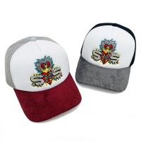 China Embroidery Foam Mesh Corduroy 5 Panel Trucker Cap Streetwear Snapback With Brim for sale