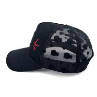 China Full Embroidery Mesh Cotton 5 Panel Trucker Cap Patch Curved Brim Gorras Snap Back for sale