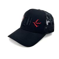China Full Embroidery Mesh Cotton 5 Panel Trucker Cap Patch Curved Brim Gorras Snap Back for sale