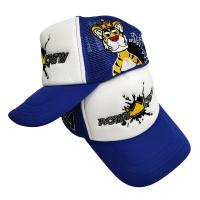 China Tiger On Mesh Foam Custom Embroidery Trucker Hats Hight 5 Panels Embroidered for sale