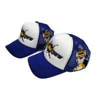 China Tiger On Mesh Foam Custom Embroidery Trucker Hats Hight 5 Panels Embroidered for sale