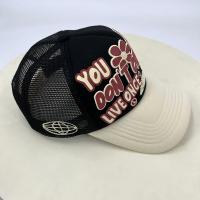 China Printed Foam Mesh 5 Panel Trucker Cap Puff Printing Snapback Structured Cap for sale