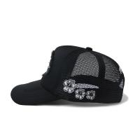 China Distressed Embroidery Mesh 5 Panel Trucker Hat Patch Curved Brim Snap Back Sports Gorras for sale