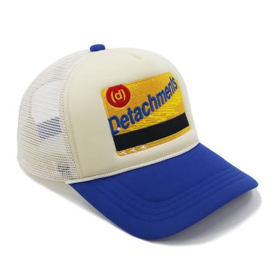 China Embroidery Mesh Foam 5 Panel Trucker Cap Patch Big Breathable With Rope for sale