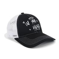 China Cotton Mesh Embroidery Trucker Hats Structured 6 Panel Snap Back Breathable Plain for sale