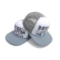 China Foam Mesh 5 Panel Trucker Hat Structured Outdoor Unisex Flat Brim Snapback for sale