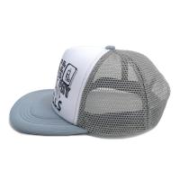 China Foam Mesh 5 Panel Trucker Hat Structured Outdoor Unisex Flat Brim Snapback for sale