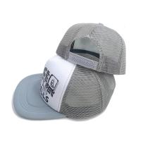 China Foam Mesh 5 Panel Trucker Hat Structured Outdoor Unisex Flat Brim Snapback for sale