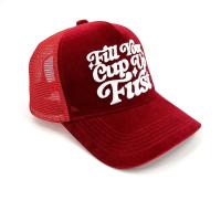 China Mesh Velvet Trucker Hat Puff Embroidered Sports Snapback Cap Cap Snapback for sale