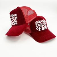 China Mesh Velvet Trucker Hat Puff Embroidered Sports Snapback Cap Cap Snapback for sale