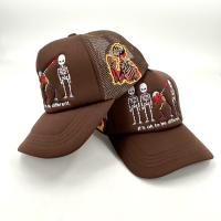 China Polyester Foam 5 Panel Trucker Hat Beautifully Embroidered Snapback Cap for sale