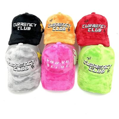 China 5 Mesh Fluffy Velvet Custom 3D Embroidery Trucker Hats panel Snapback Cap for sale