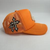 China Foam With Mesh 5 Panel Trucker Hat Embroidered Distressed Patch Snapback Cap for sale