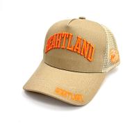 China Cotton Mesh 5 Panel Trucker Hat 3D Embroidery Snapback Breathable Structured Cap for sale