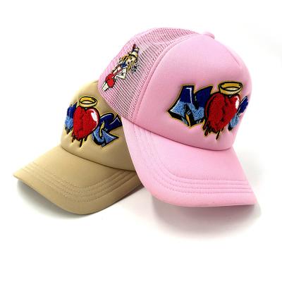 China Outdoor Unisex Polyester Mesh Foam Custom Embroidery Trucker Hats 100% Chenille for sale