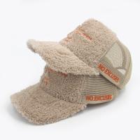 China 5 Panels Velvet Mesh Custom Embroidery Trucker Hats Curved Brim Long Fur Fuzzy for sale