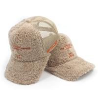 China 5 Panels Velvet Mesh Custom Embroidery Trucker Hats Curved Brim Long Fur Fuzzy for sale