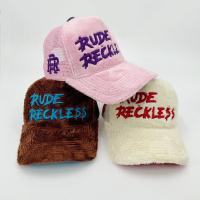 China 5 Panels Mesh Velvet Custom 3D Embroidery Trucker Hats Fuzzy Snapback Cap for sale