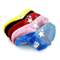 China 5 Panels Mesh Velvet Custom 3D Embroidery Trucker Hats Fuzzy Snapback Cap for sale
