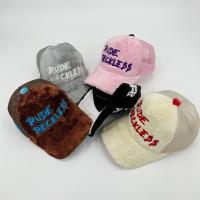 China 5 Panels Mesh Velvet Custom 3D Embroidery Trucker Hats Fuzzy Snapback Cap for sale