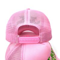 China Pink Mesh 5 Panel Trucker Cap Embroidered Patch Bulk 3D Embroidery Cap for sale