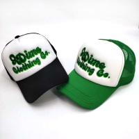 China Mesh Foam 5 Panel Trucker Hat Embroidered Text Snapback Cap Breathable for sale