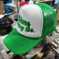 China Mesh Foam 5 Panel Trucker Hat Embroidered Text Snapback Cap Breathable for sale