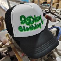 China Mesh Foam 5 Panel Trucker Hat Embroidered Text Snapback Cap Breathable for sale