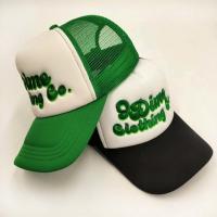 China Mesh Foam 5 Panel Trucker Hat Embroidered Text Snapback Cap Breathable for sale
