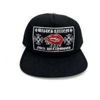 China Cotton Foam 5 Panel Trucker Hat Flat Brim Embroidered Patch Snapback Cap for sale