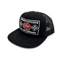 China Cotton Foam 5 Panel Trucker Hat Flat Brim Embroidered Patch Snapback Cap for sale